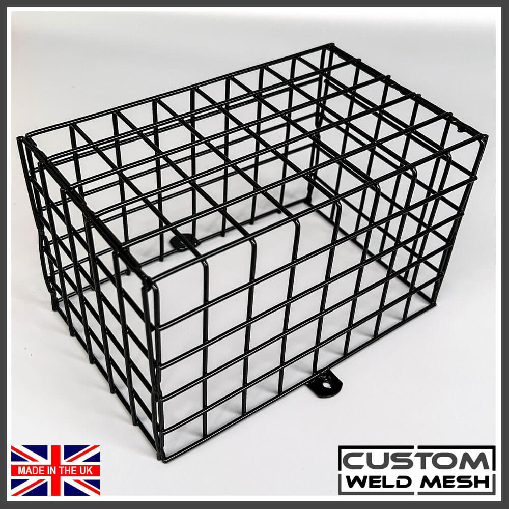 Wire mesh guard 20cm x 13cm x 13cm black powder coated - Custom Weld Mesh