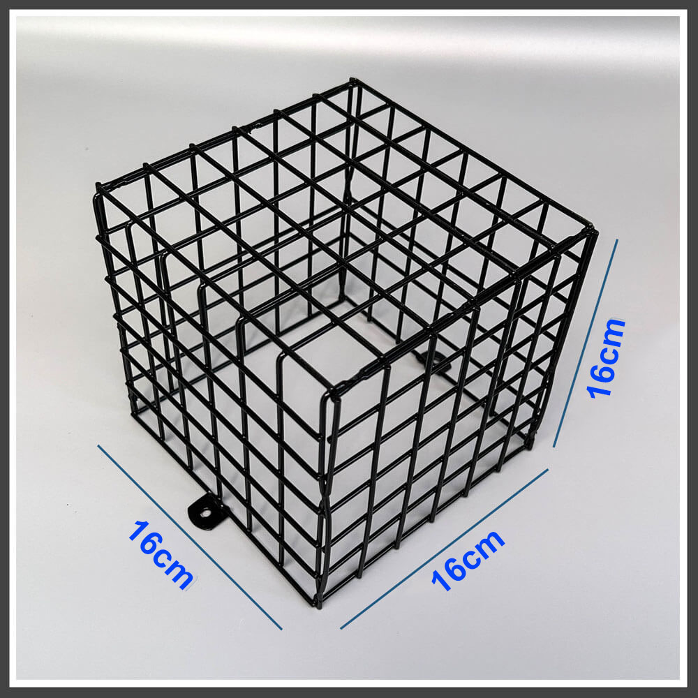 Wire mesh CCTV guard 16cm x 16cm x 16cm black powder coated - Custom ...