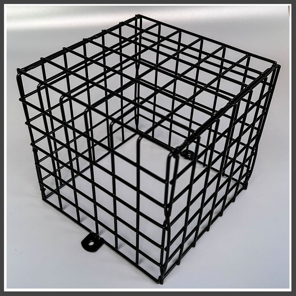 Wire mesh CCTV guard 16cm x 16cm x 16cm black powder coated - Custom ...